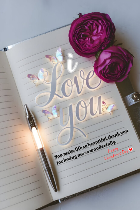 Copy of Grey Gradient I Love You Valentine's Day Poster | PosterMyWall
