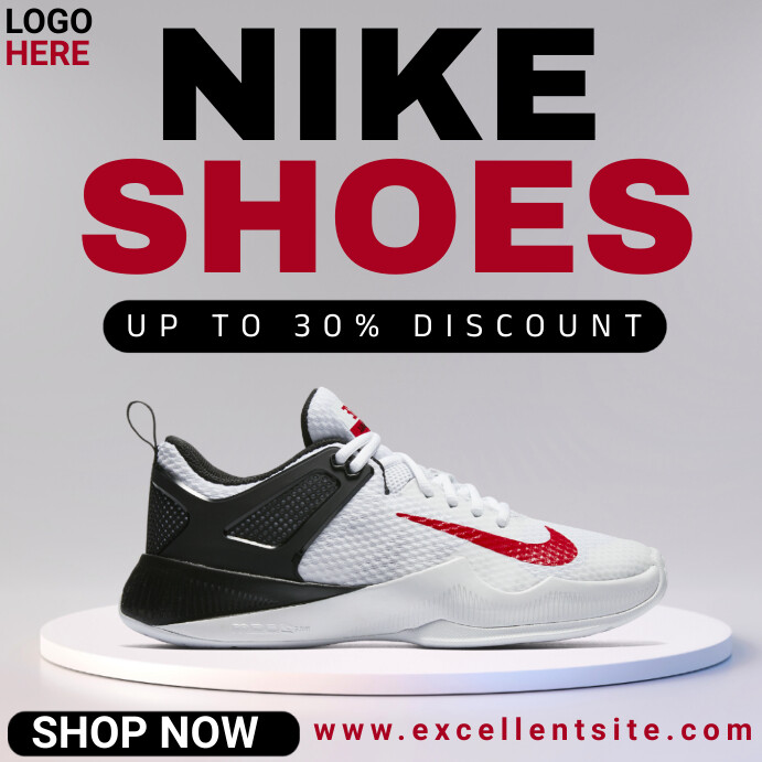 Grey Gradient Nike Shoes Instagram Post Template | PosterMyWall