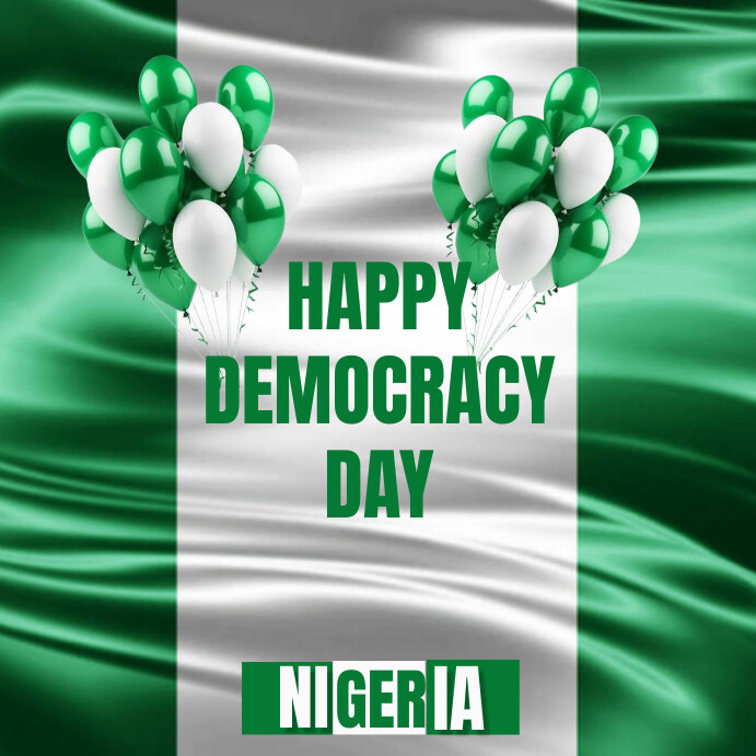 Copy of Grey Green And White Happy Democracy Day In | PosterMyWall