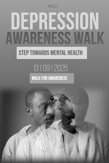 Copy of Grey Grunge Depression Awareness Walk Poster | PosterMyWall