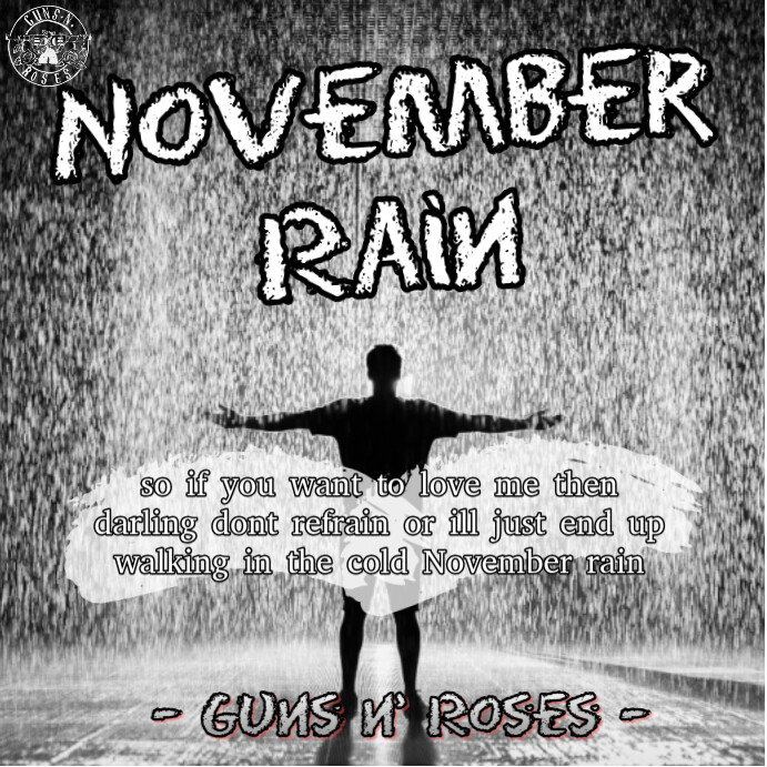 Grey Grunge November Rain Inspiration Pos Instagram Template | PosterMyWall