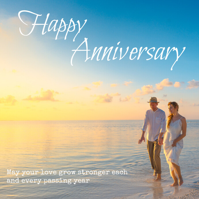 Modèle Grey Happy Anniversary Instagram Post New De | PosterMyWall