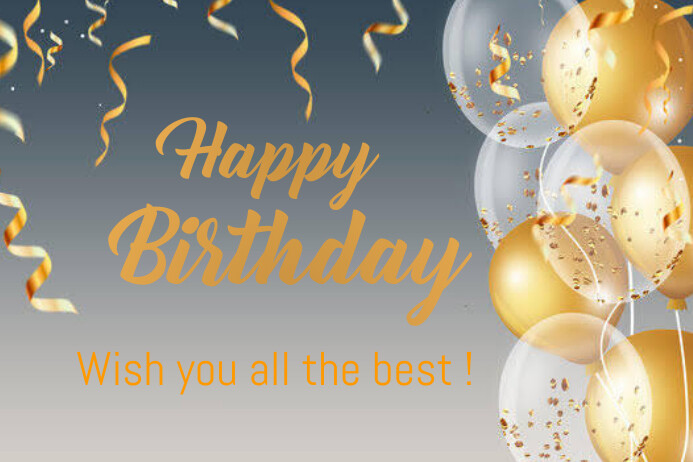 Grey Happy Birthday Poster Template | PosterMyWall