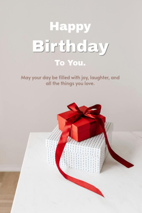 Grey Happy Birthday Templates And Online Greeting Cards Poster ...