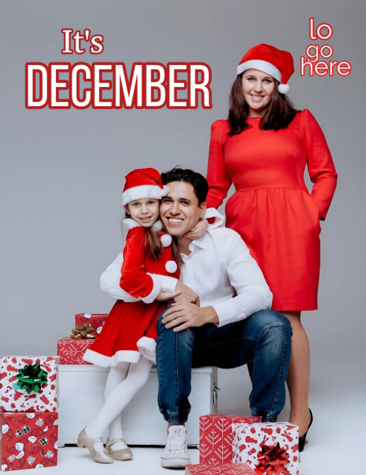 Grey Happy December Flyer (us Letter) Template | PosterMyWall