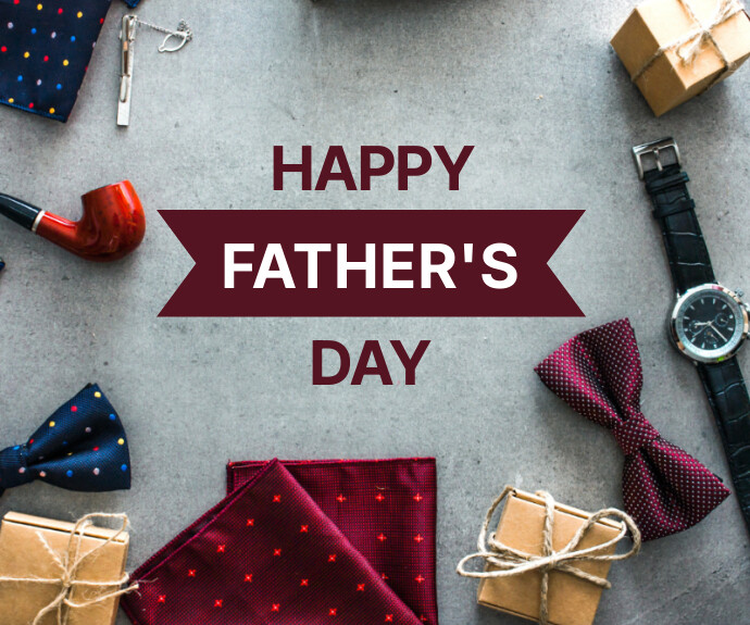 Grey Happy Father Day Medium Rectangle Template | PosterMyWall