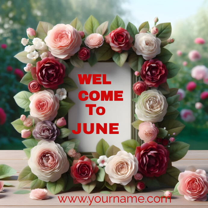 Grey Happy New Month Of June Instagram Post Template | PosterMyWall