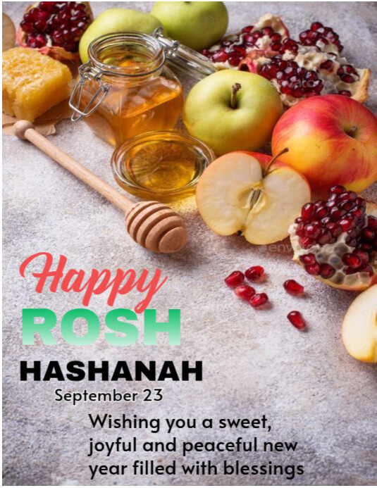 Grey Happy Rosh Hashanah Template Design Flyer (us Letter) | PosterMyWall