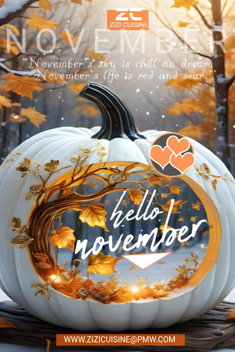 Copy of Grey Hello November Poster | PosterMyWall
