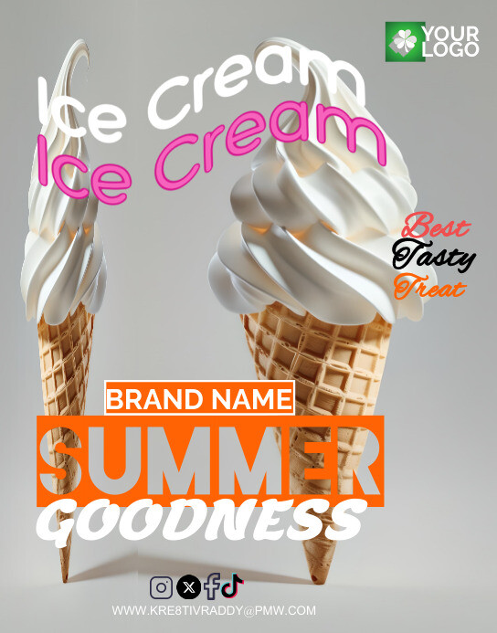 Grey Ice Cream Poster/wallboard Template | PosterMyWall