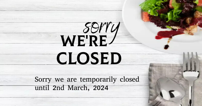Grey Illustrated Sorry We're Closed Facebook post design Template ...