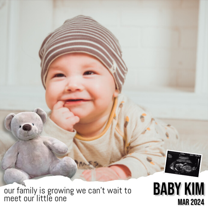 Modèle Grey Illustrative Baby Instagram Post | PosterMyWall