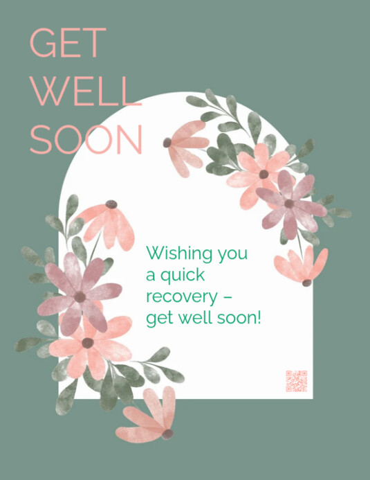 Copy of Grey Illustrative Get Well Soon Flyer (us Letter) | PosterMyWall