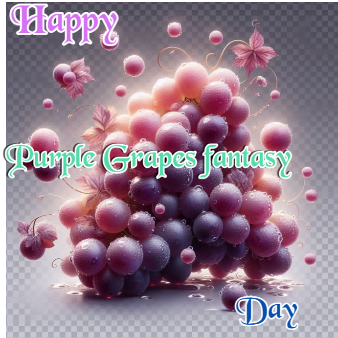 Grey Illustrative Happy Purple Grapes Fantasy Instagram Post Template ...
