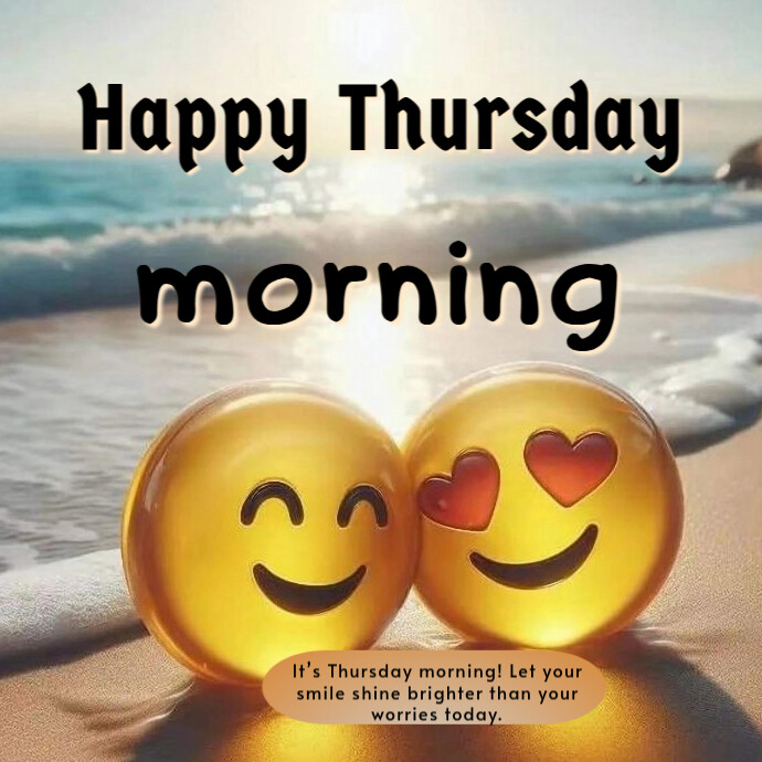 Grey Illustrative Happy Thursday Morning Logo Template | PosterMyWall