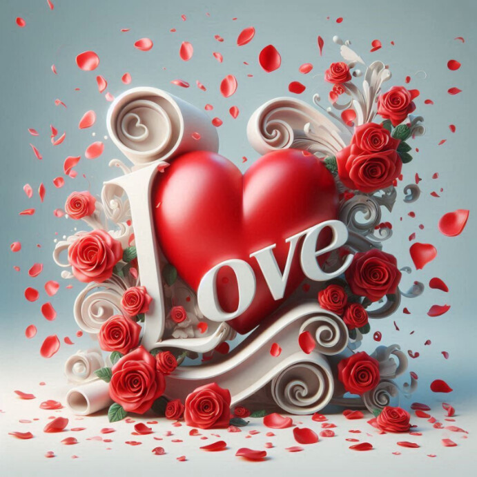 Grey Illustrative Love Instagram Post Template | PosterMyWall