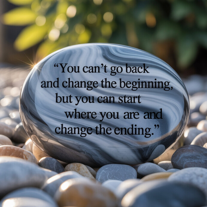 Copy of Grey Illustrative Motivational Stone Quote – Start Where You ...