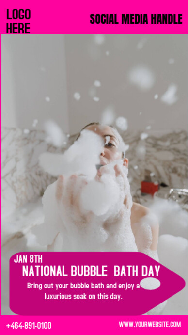Copy of Grey Illustrative National Bubble Bath Day Instagram Story | PosterMyWall
