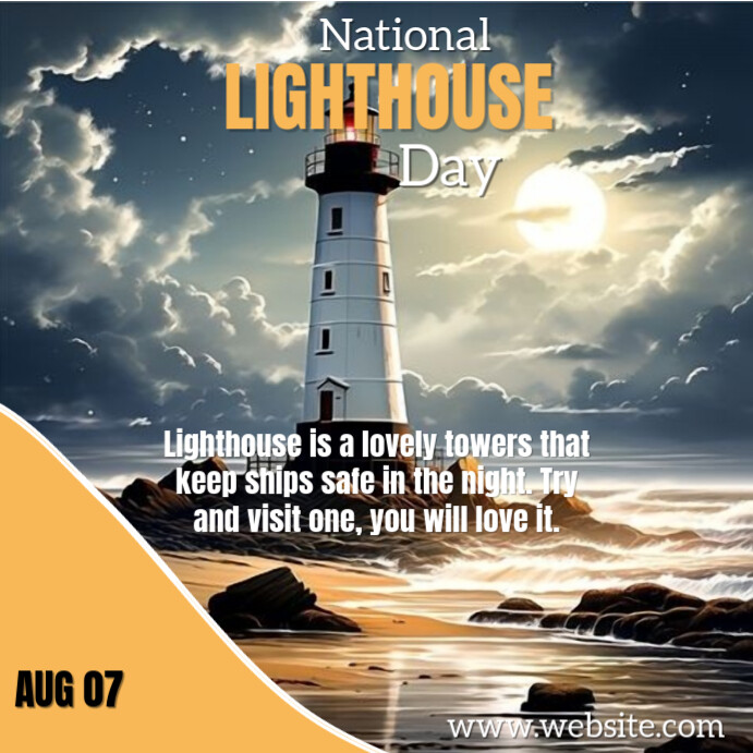 Copy of Grey Illustrative National Lighthouse Day Online Design Flyer ...