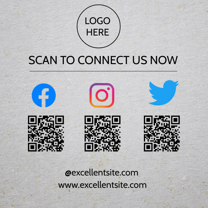 Grey Illustrative Scan Me Instagram Post Template | PosterMyWall