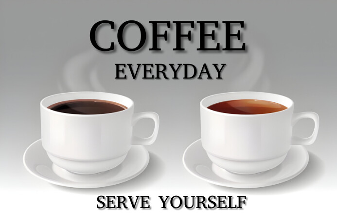 Grey Illustrative White Background Pastel Cof Template | PosterMyWall