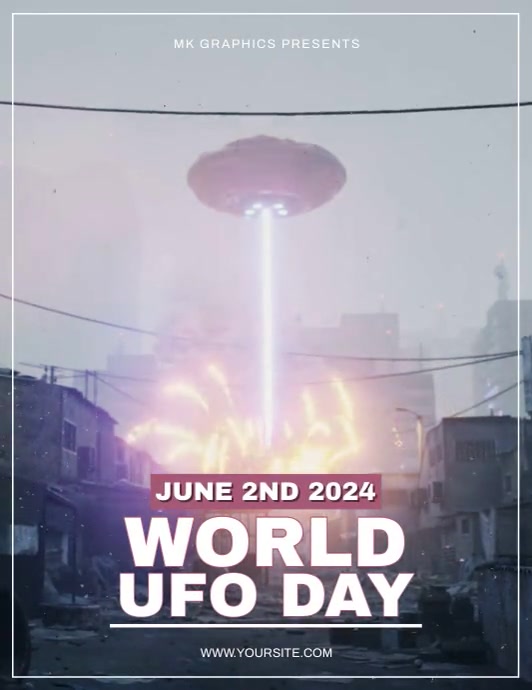 Grey Illustrative World Ufo Flyer (us Letter Template | PosterMyWall