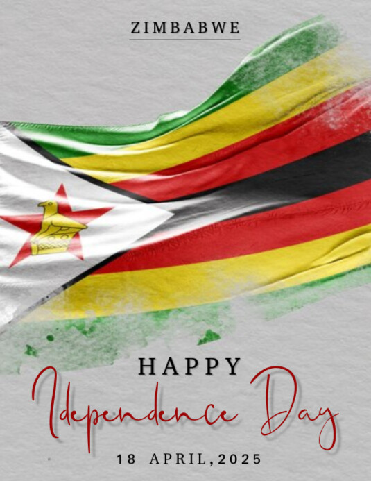 Copy of Grey Illustrative Zimbabwe Independence Day Flyer 2025 ...