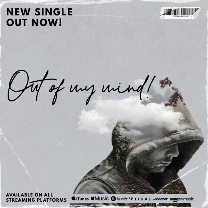 Grey Ilustratif New Single Out Now Sampul Alb Template | PosterMyWall