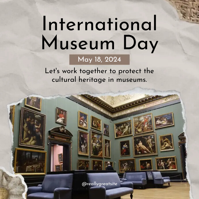 Plantilla de Grey International Museum Day Instagram Post | PosterMyWall