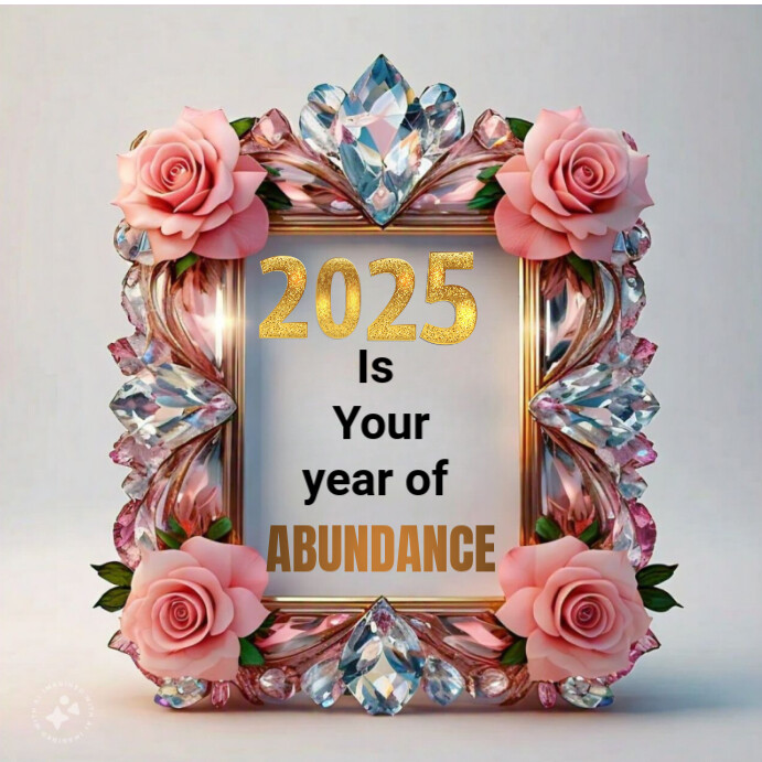 Grey Joyful 2025 Greeting And Prayer Quote Flowered Frame Design ...