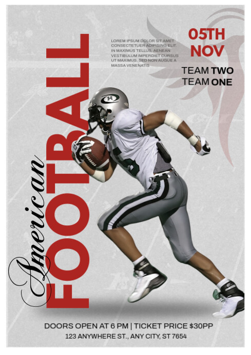 Copy of Grey Joyful American Football A4 | PosterMyWall