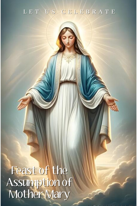 Copy of Grey Joyful Assumption Of Holy Mary Poster | PosterMyWall