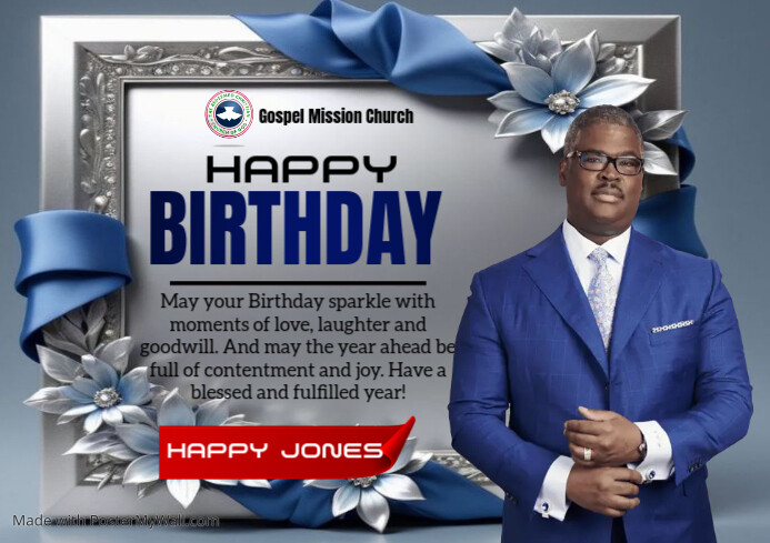 Grey Joyful Birthday A2 Template | PosterMyWall