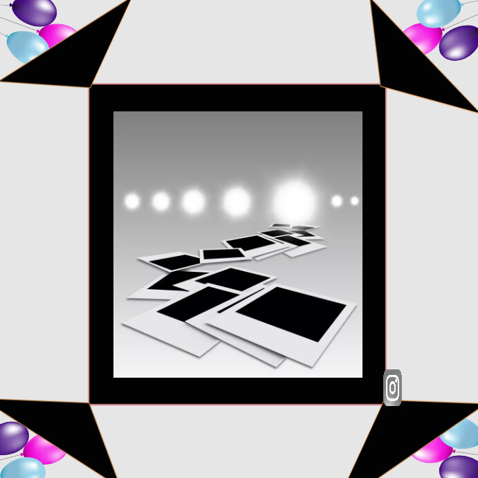 Grey Joyful Birthday Frame Instagram Post Template | PosterMyWall