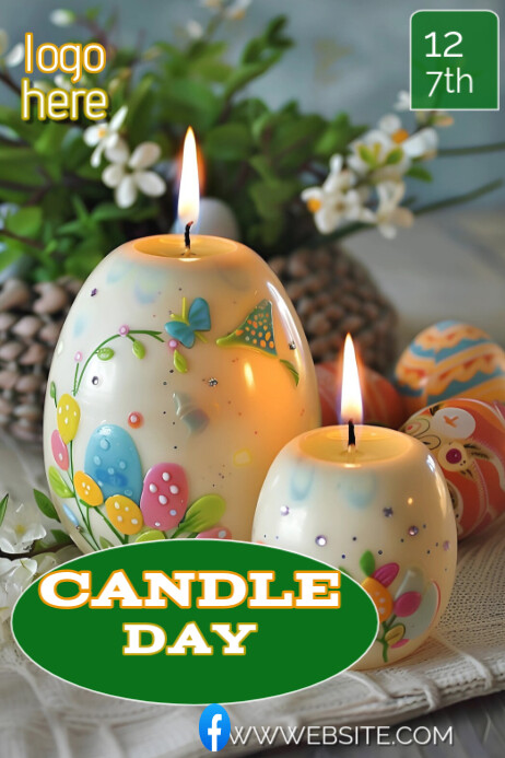 Grey Joyful Candle Day Poster Template | PosterMyWall