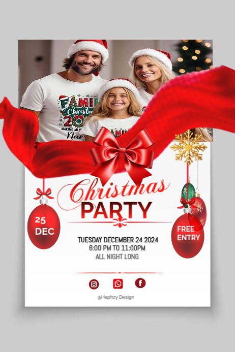 Grey Joyful Christmas Invitation Poster Poster Template | PosterMyWall