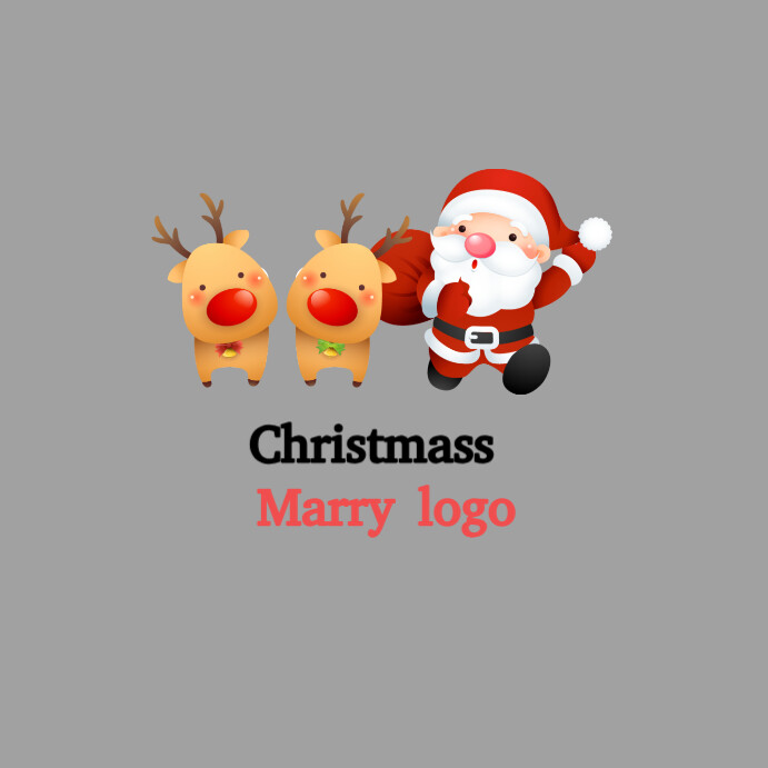 Grey Joyful Christmass Instagram Post Template | PosterMyWall