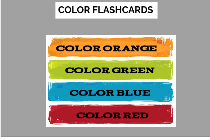 Grey Joyful Color Flashcards Poster Templat | PosterMyWall