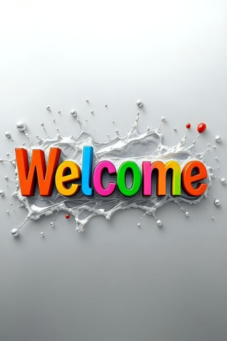Grey Joyful Color Splash Welcome Poster Poster Template | PosterMyWall