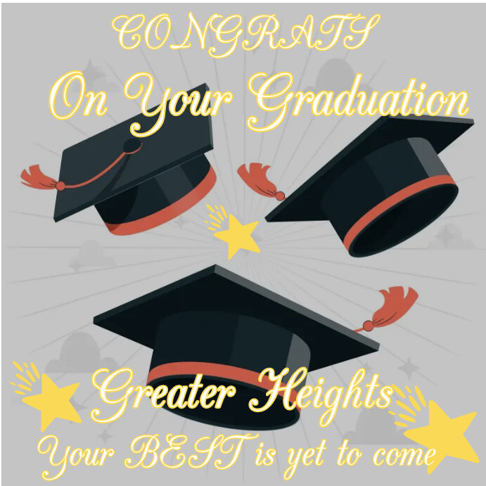 Grey Joyful Congratulations On Your Graduatio Template | PosterMyWall