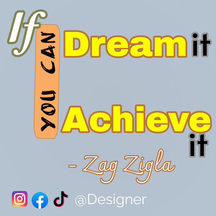 Grey Joyful Dream Vision Achievement Instagr Template | PosterMyWall