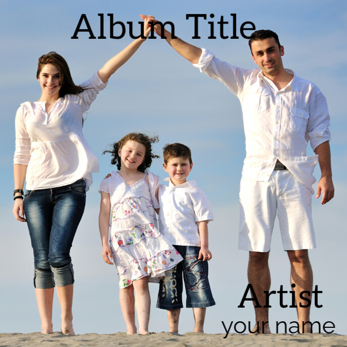 Grey Joyful Family Album Cover Template | PosterMyWall