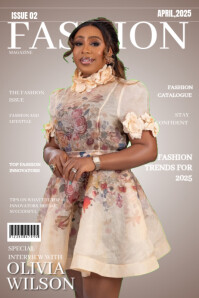 Brown Joyful Fashion Magazine Model Poster Template | PosterMyWall