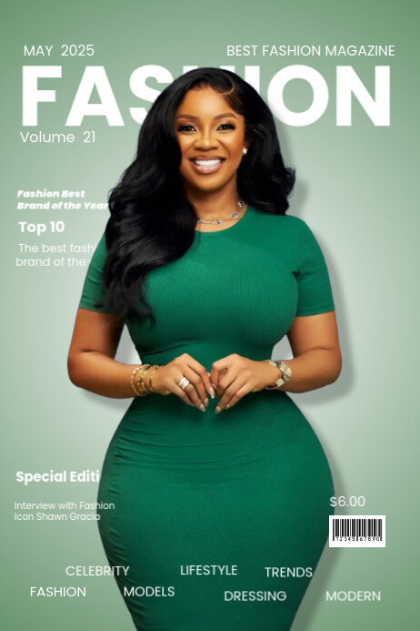 Grey Joyful Fashion Magazine Model Poster Template | PosterMyWall