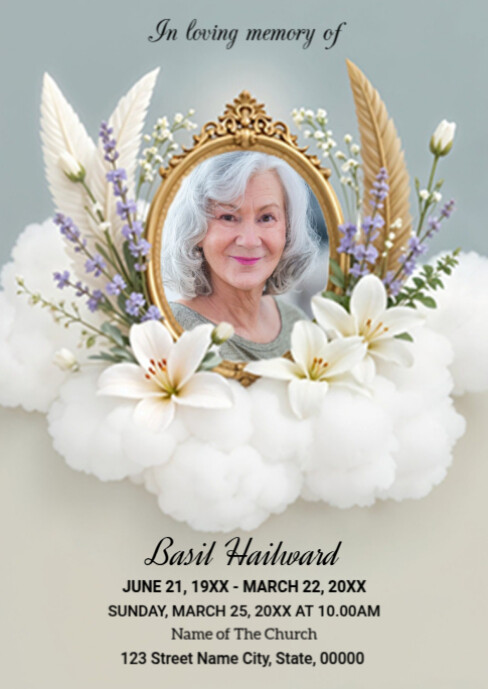 Plantilla de Grey Joyful Funeral A6 | PosterMyWall