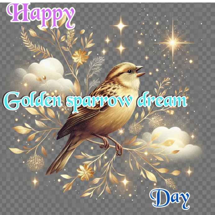 Grey Joyful Golden Sparrow Dream Day Instagram Post Template | PosterMyWall