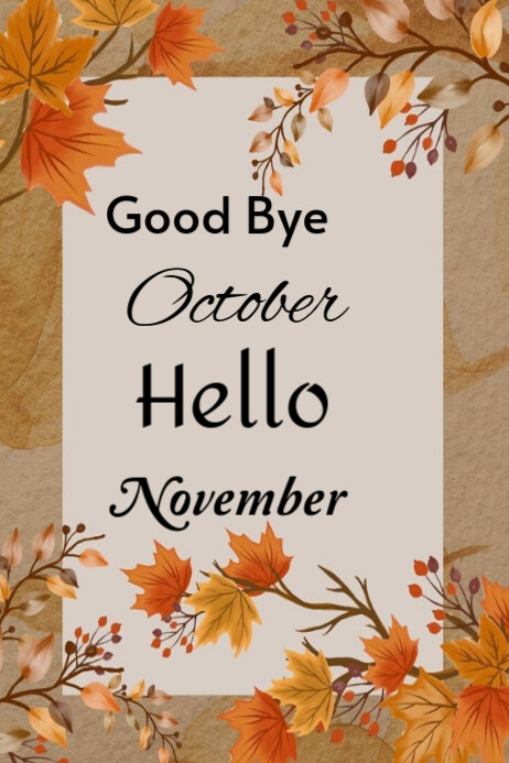 Copy of Grey Joyful Good Bye October Poster | PosterMyWall