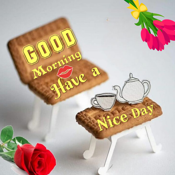 Grey Joyful Good Morning Greetings Instagram Template | PosterMyWall