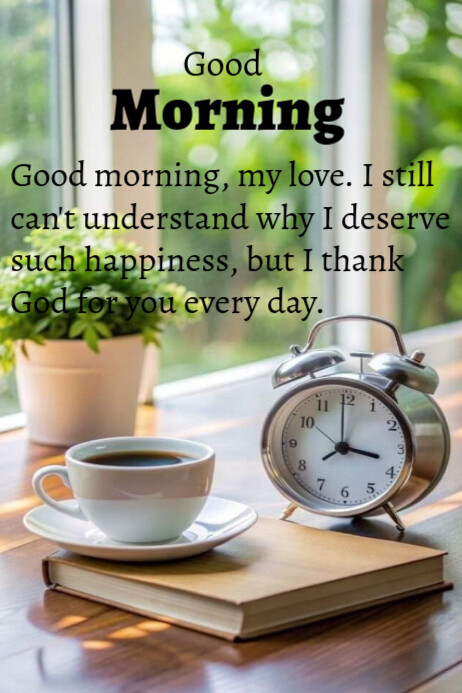 Grey Joyful Good Morning Poster Template | PosterMyWall