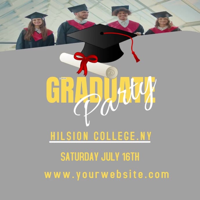Modèle Grey Joyful Graduate Party Instagram Post | PosterMyWall